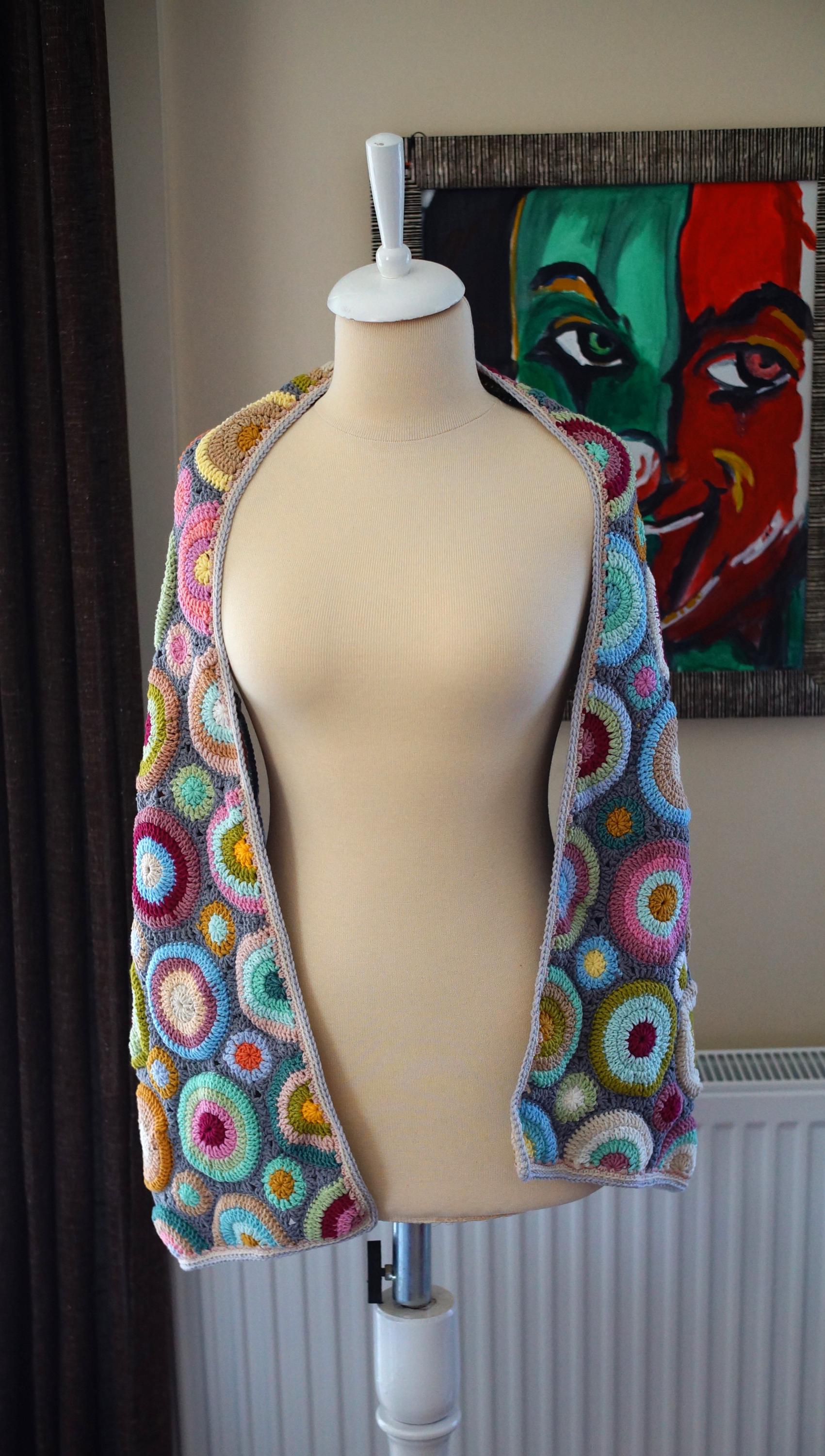 Magic Circles Crochet Scarf, Ready to Ship, Colorful and Unique Crochet ...