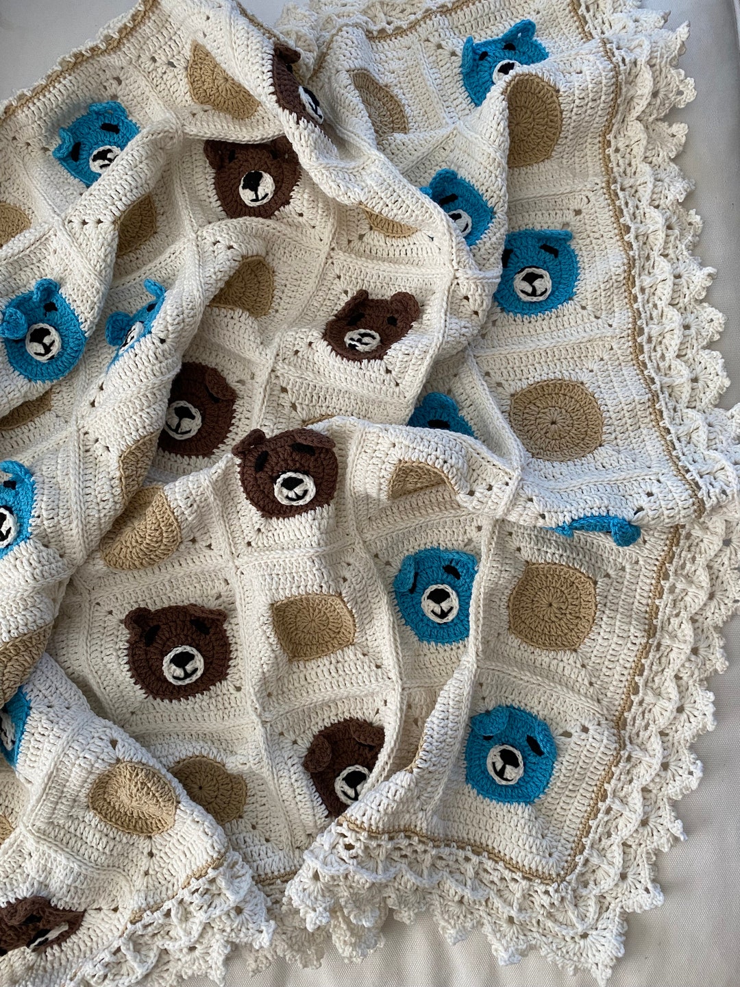 Baby Blanket Handmade, Teddy Bear Baby Blanket, Baby Shower Gifts, Baby ...
