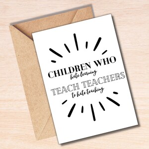 FUNNY Teacher Appreciation Printable Card, Printable Greetings Card ...