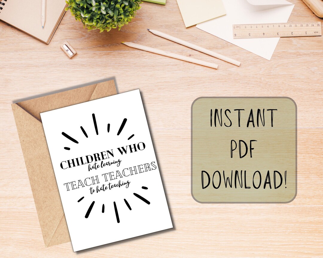 FUNNY Teacher Appreciation Printable Card, Printable Greetings Card ...