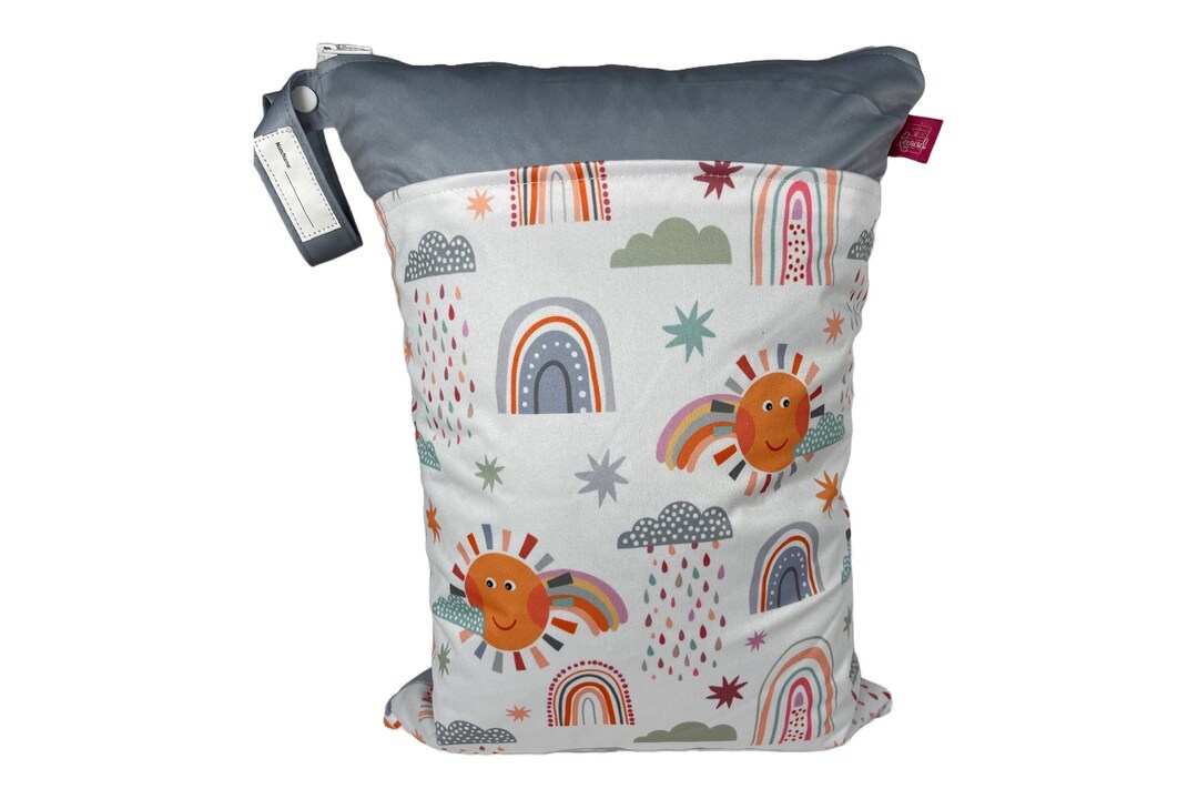 Large Wet Bag With Two Compartments sun & Clouds approx. 30 X 40 Cm for Damp Clothes, a Change ...