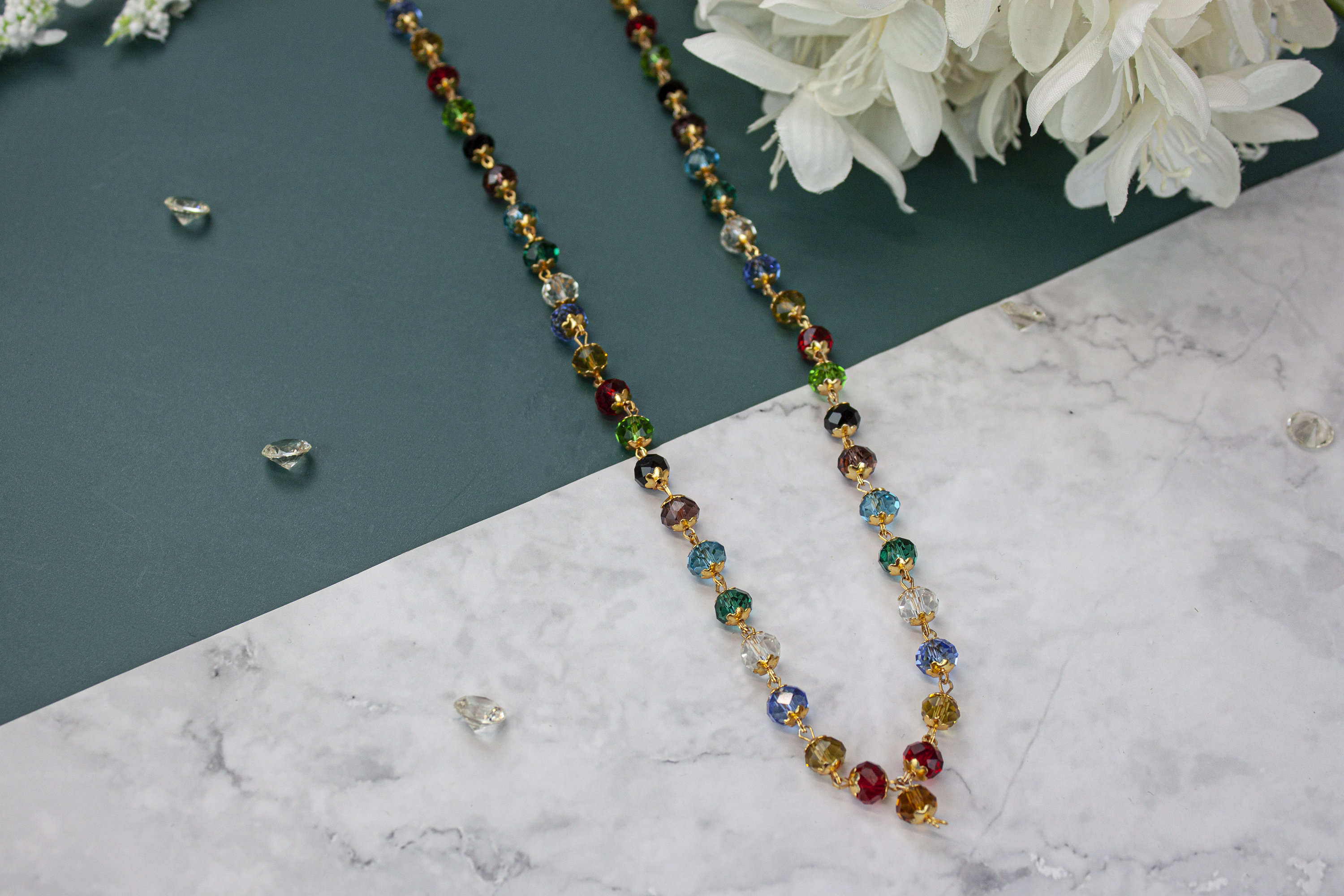 Everyday Bead Necklace Colourful Golden Hnadmade Indian Jewellery ...