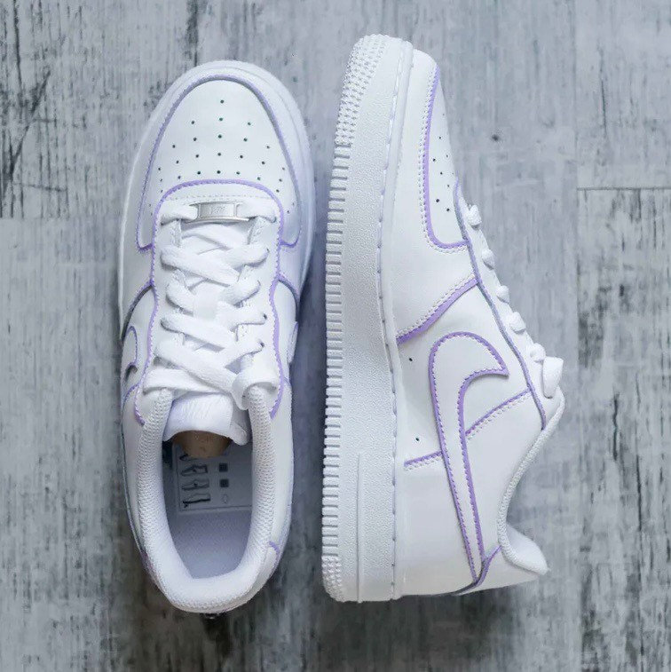 Purple Outlined Custom AF1, Handmade, Personalized Air Force Ones ...