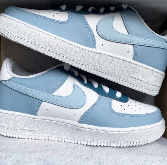 Blue Earth Tone Custom AF1 Handmade Personalized Air Force | Etsy
