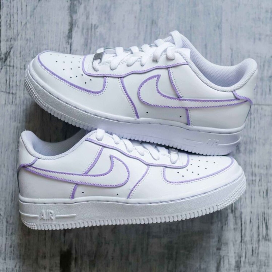 Purple Outlined Custom AF1, Handmade, Personalized Air Force Ones ...