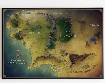 Middle Earth Poster Map - Etsy