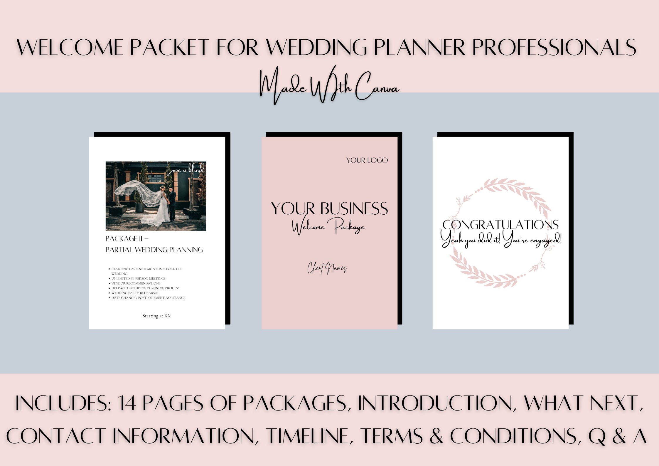 Client Welcome Packet Canva Template for Wedding Planner | Etsy