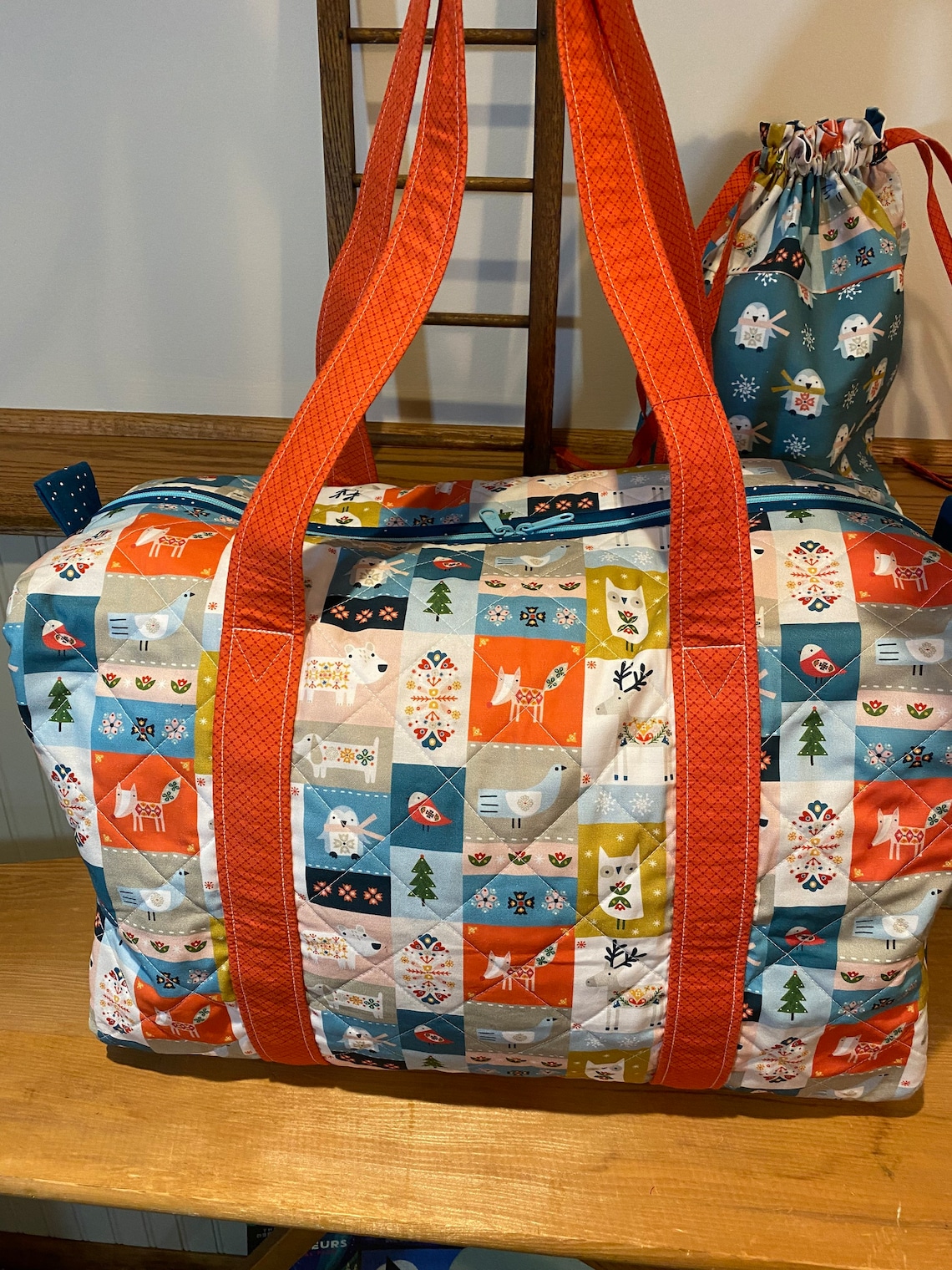 Large Quilted Duffle With Storage Sack, Patchwork - Etsy