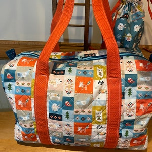 Large Quilted Duffle With Storage Sack, Patchwork - Etsy