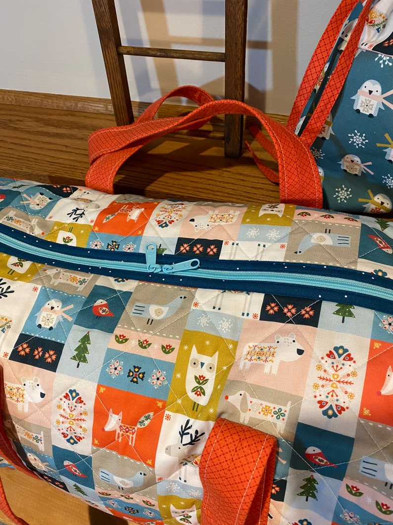 Large Quilted Duffle With Storage Sack, Patchwork - Etsy