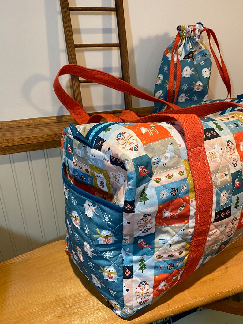 Large Quilted Duffle With Storage Sack, Patchwork - Etsy