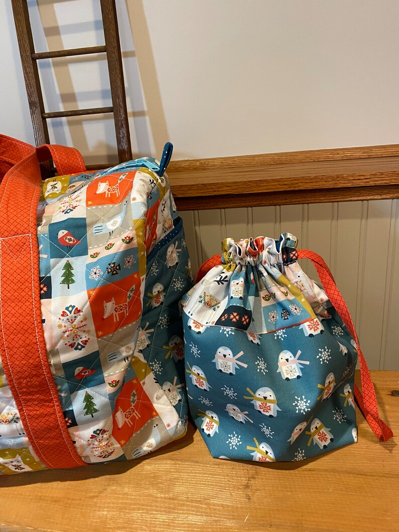 Large Quilted Duffle With Storage Sack, Patchwork - Etsy