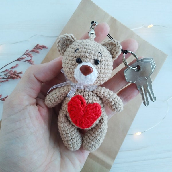 Teddy Bear Keychain - Etsy