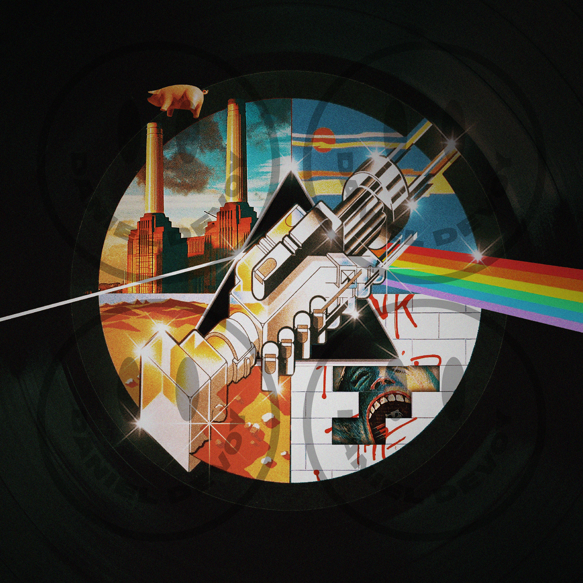 Pink Floyd Dark Side of the Moon Poster Wall Print - Album Art Digital ...