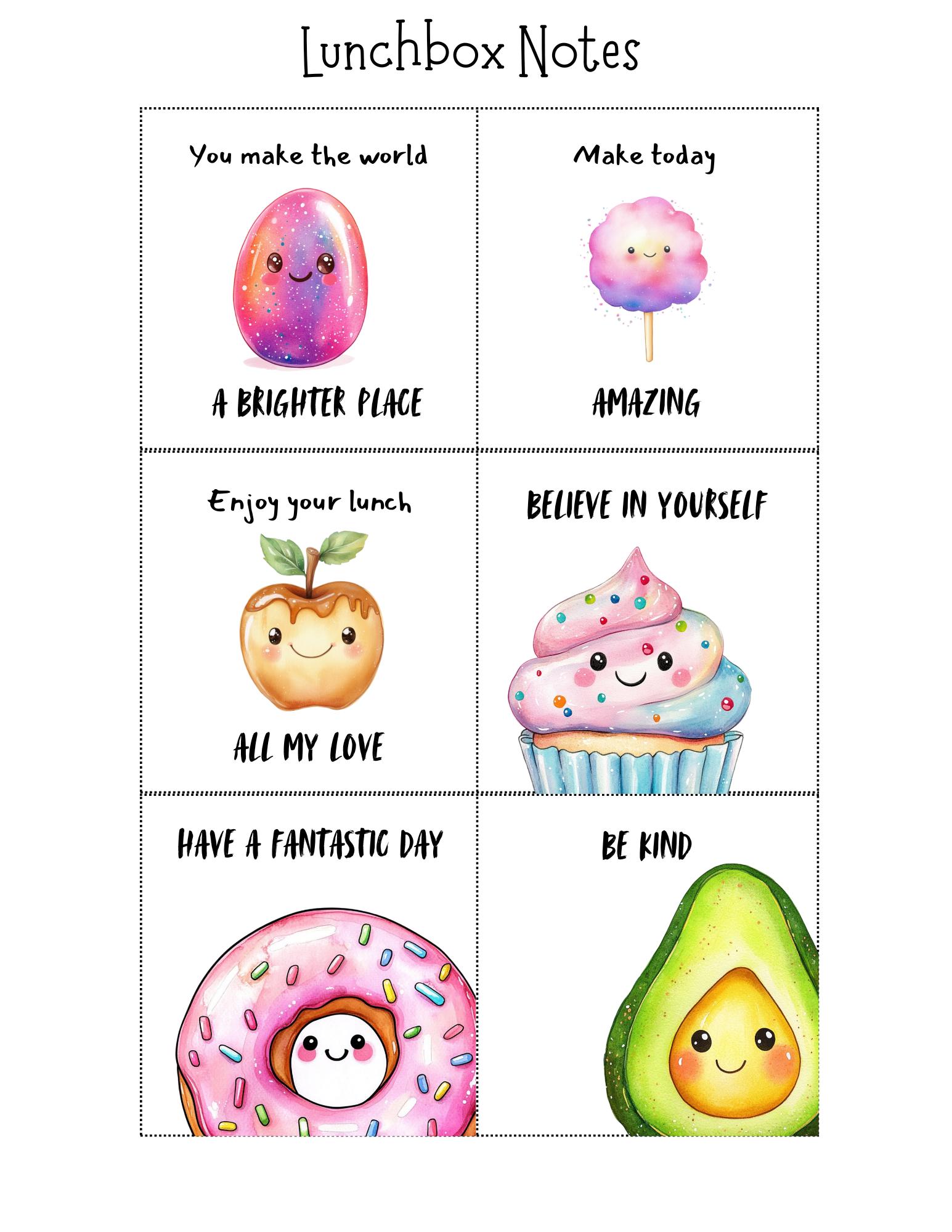 Kids School Lunchbox Notes, Cute Notes, Affirmations, Positive Notes - Etsy