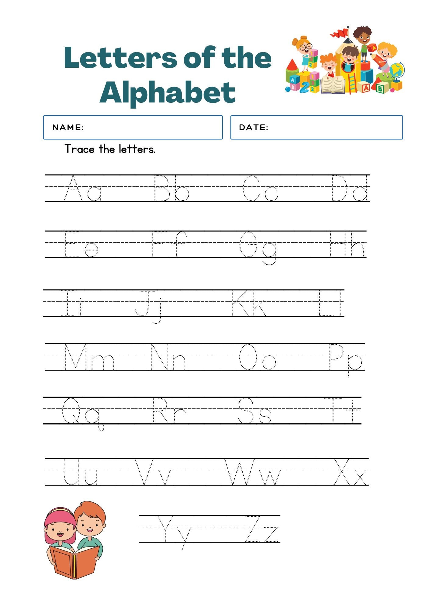A to Z Worksheets Printable Alphabet Book Puzzle Preschool - Etsy