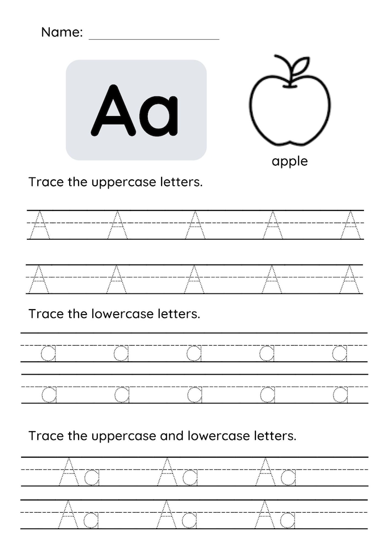 A to Z Worksheets Printable Alphabet Book Puzzle Preschool - Etsy