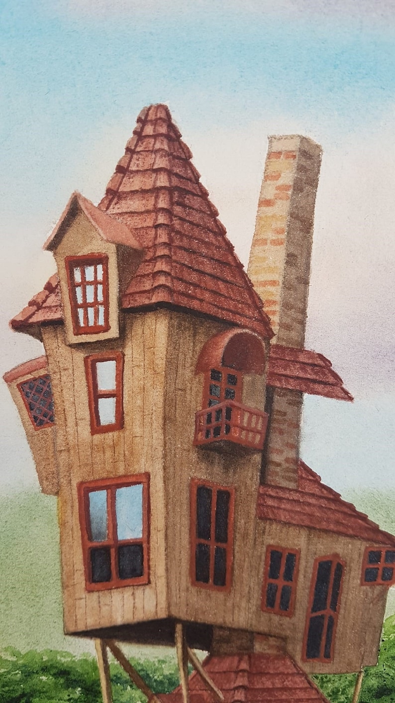 The Burrow, A Wizarding Home - Hand Painted Watercolor Print - Etsy