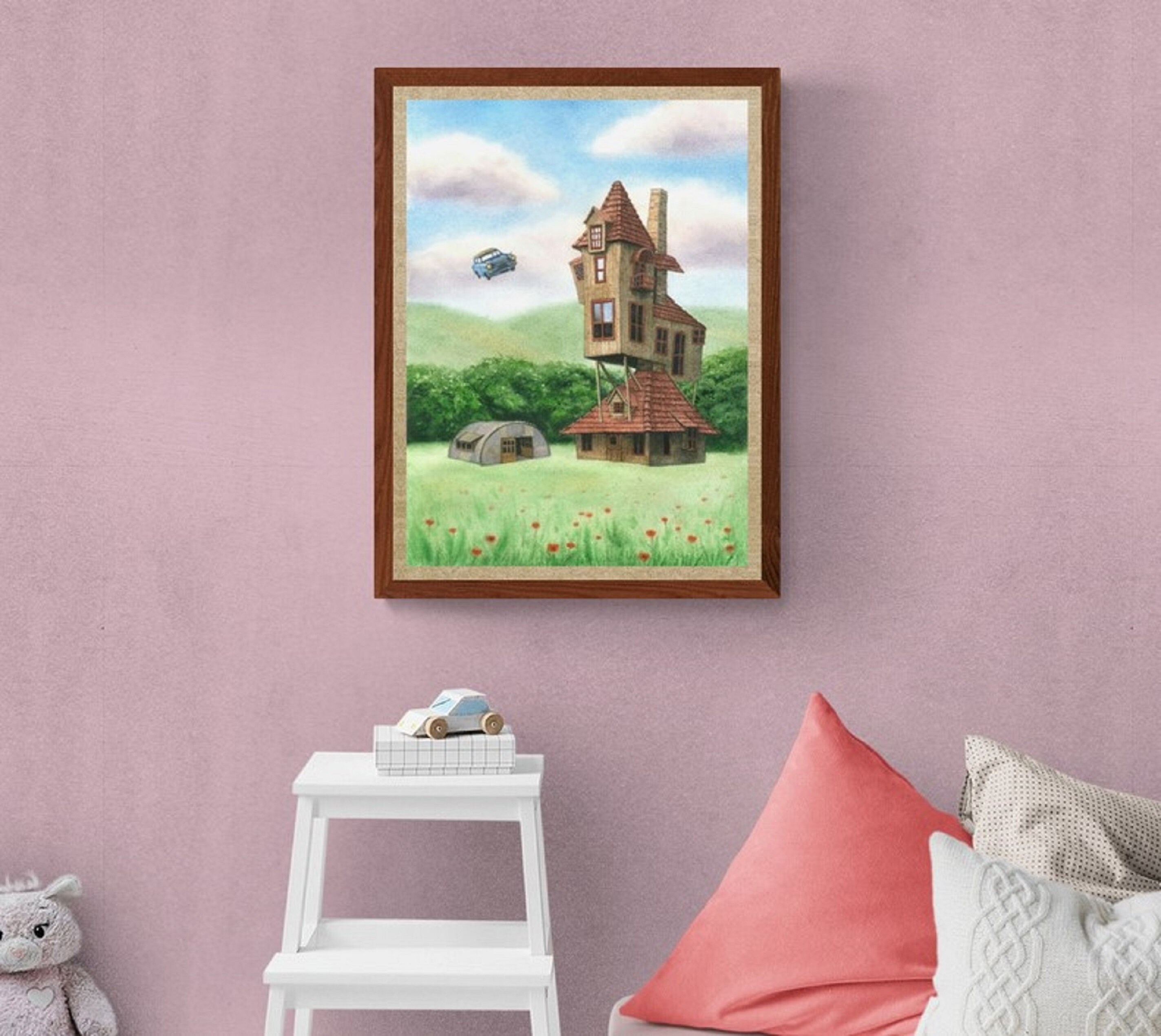 The Burrow, A Wizarding Home - Hand Painted Watercolor Print - Etsy