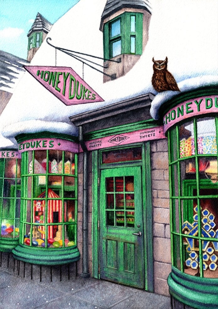Honeydukes, Revisited - Hand Painted Watercolor Print - Etsy