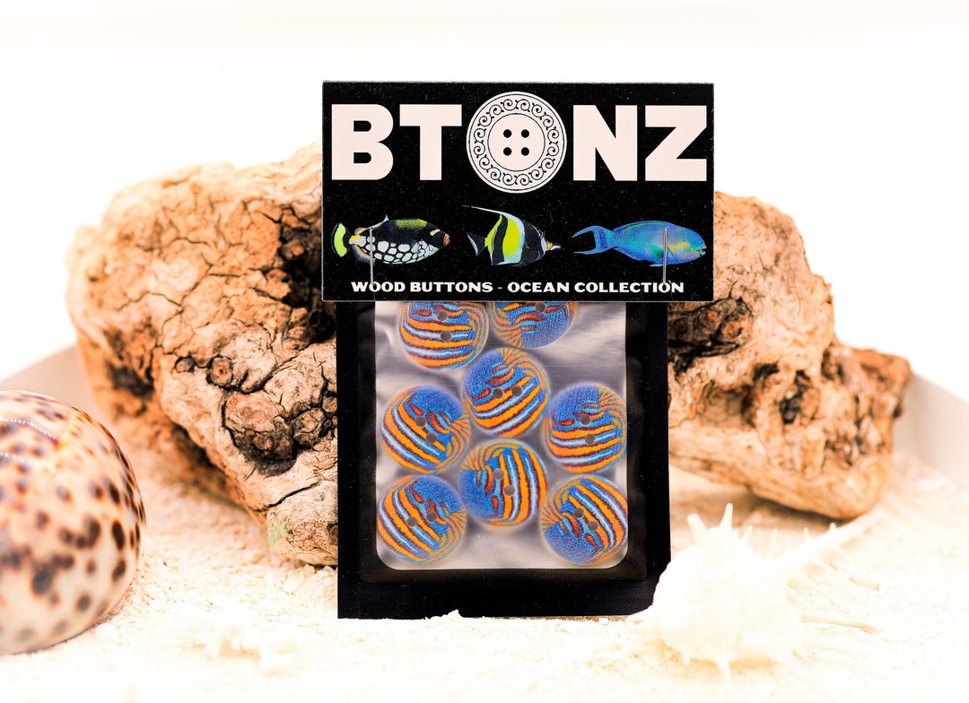 Buttons Mix Ocean Reef Fish Patterned Medium 20mm or 25mm Handmade ...