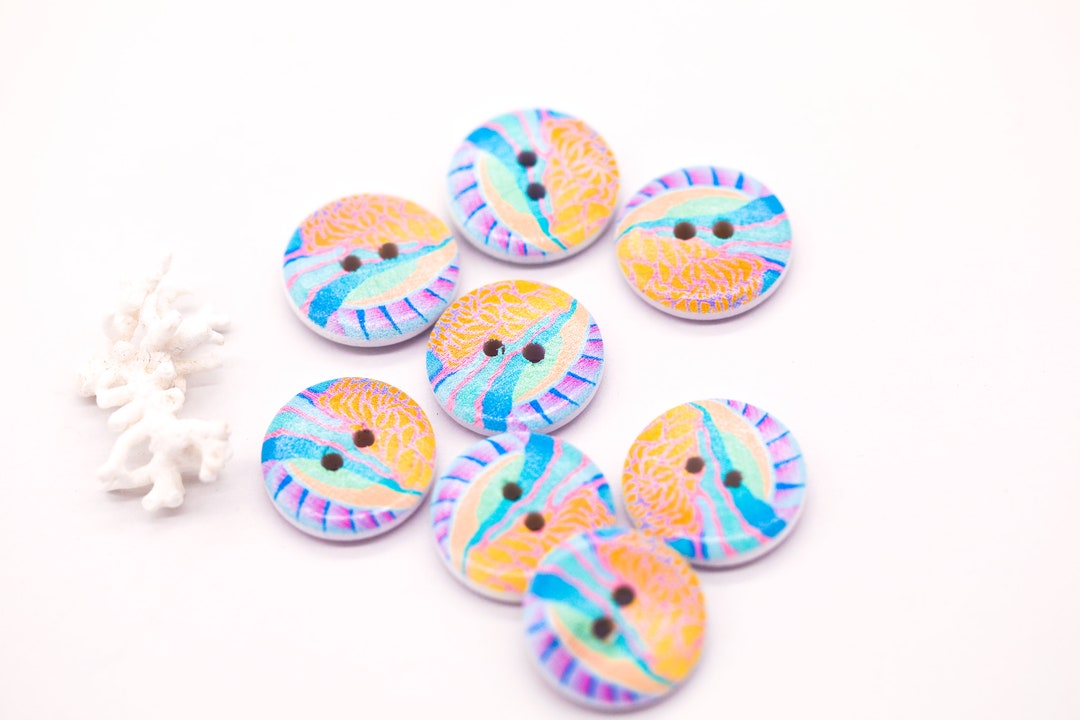Buttons Ocean Mix Reef Fish Pattern Fashion Buttons 20mm or 25mm ...