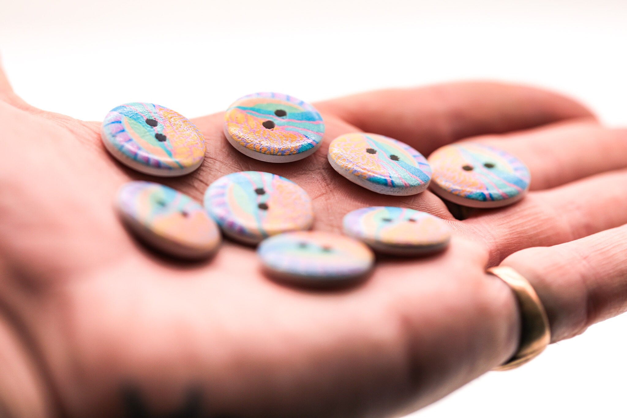 Buttons Mix Ocean Reef Fish Patterned Medium 20mm or 25mm Handmade ...