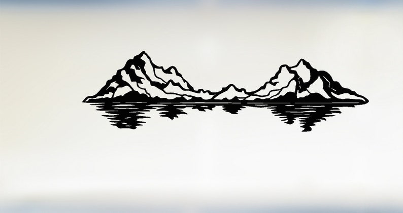 Berge Motiv Svg Dxf Png Dateien Mountain Sea Sunset Laser - Etsy.de