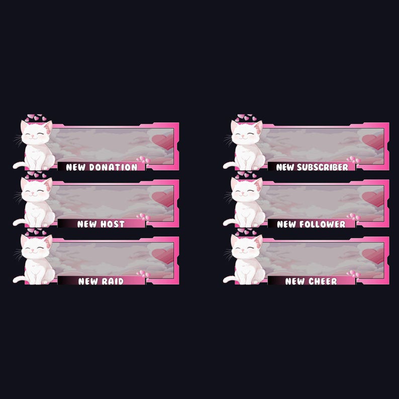 Animated Cat Twitch Overlay | Cute Twitch Alerts & Panels | Cosy Stream ...