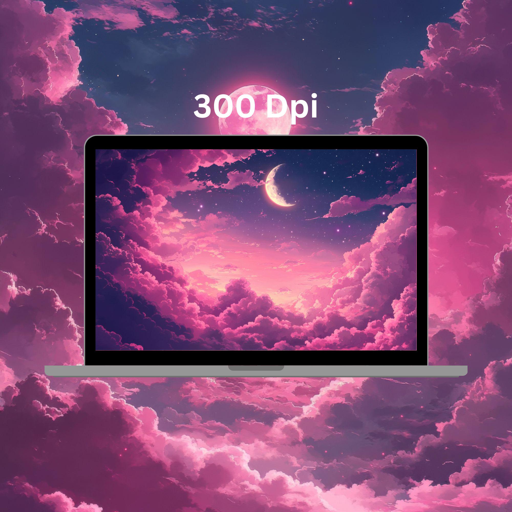 Aesthetic Pink & Purple Anime Desktop Wallpaper | Digital Download ...