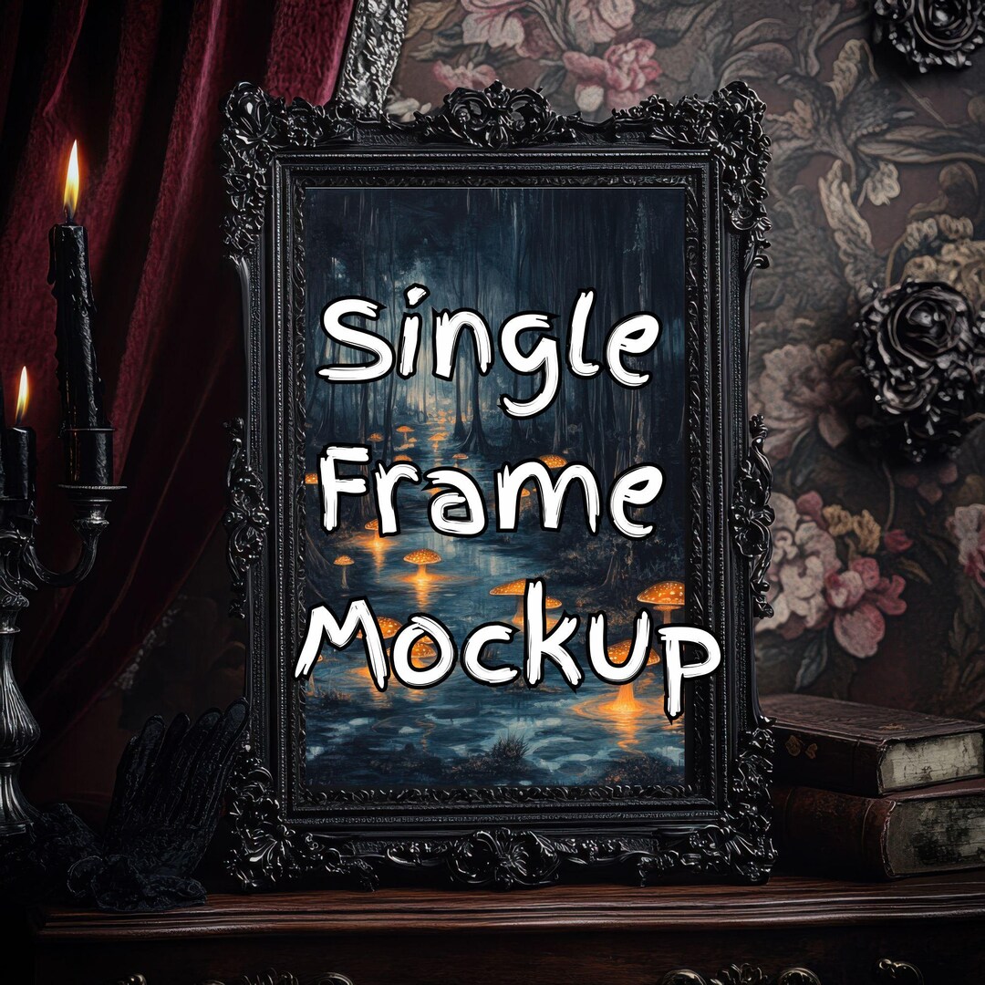 Single Dark Academia Vertical Frame Mockup | Moody Gothic Art Display ...