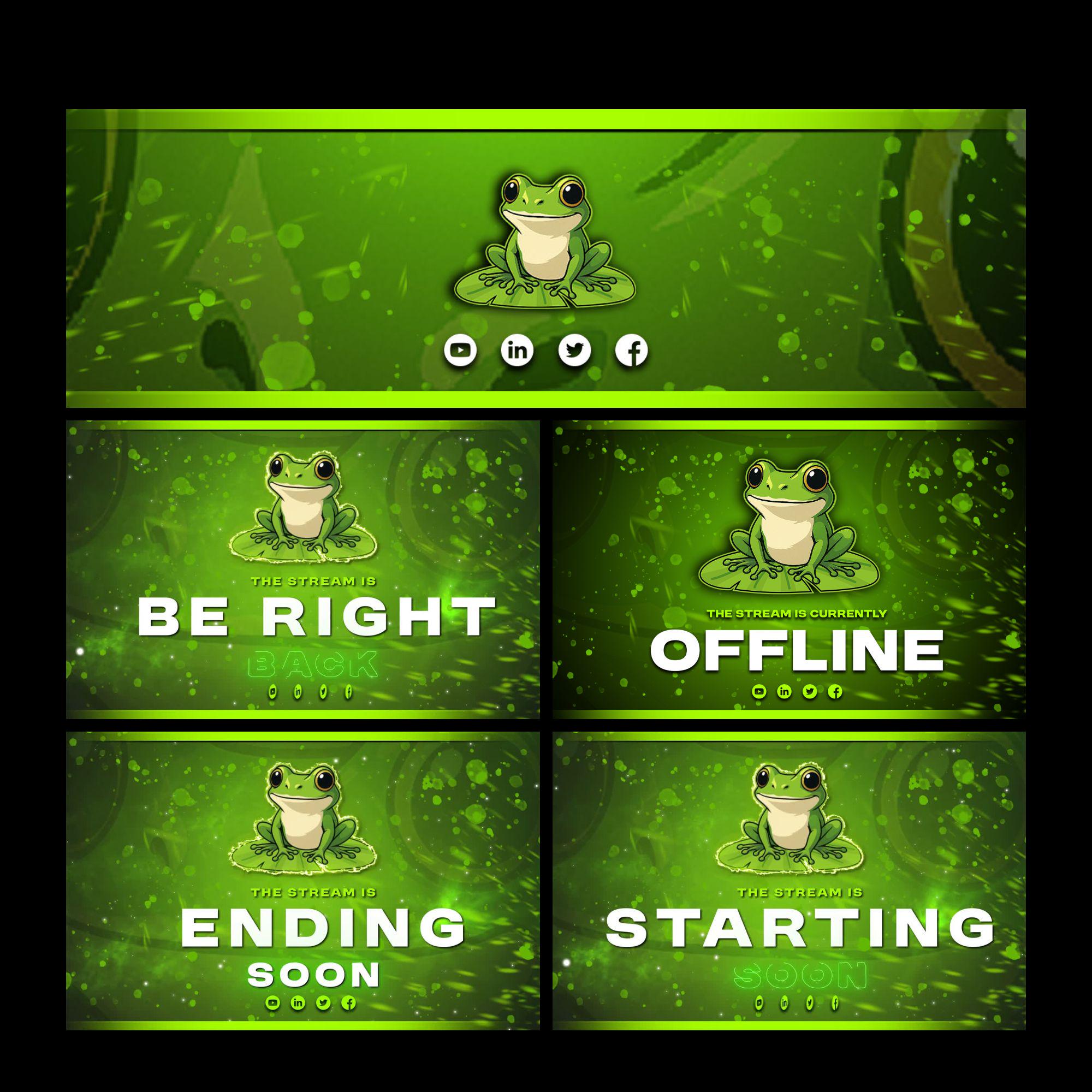 Frog Stream Alerts Twitch Overlay Pack | Frog Alert Stream Screens ...