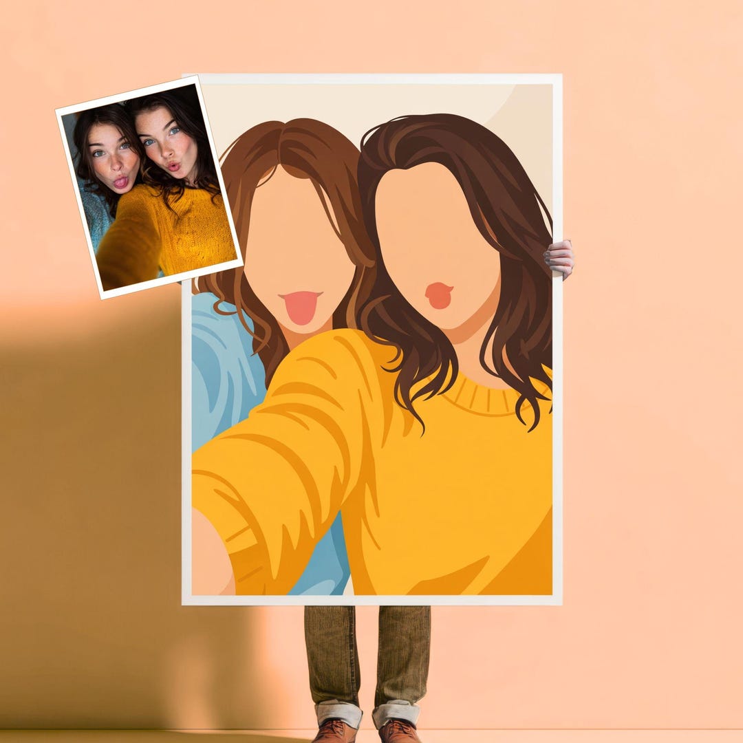 Custom Faceless Portrait Print Personalized Family Faceless Portrait ...