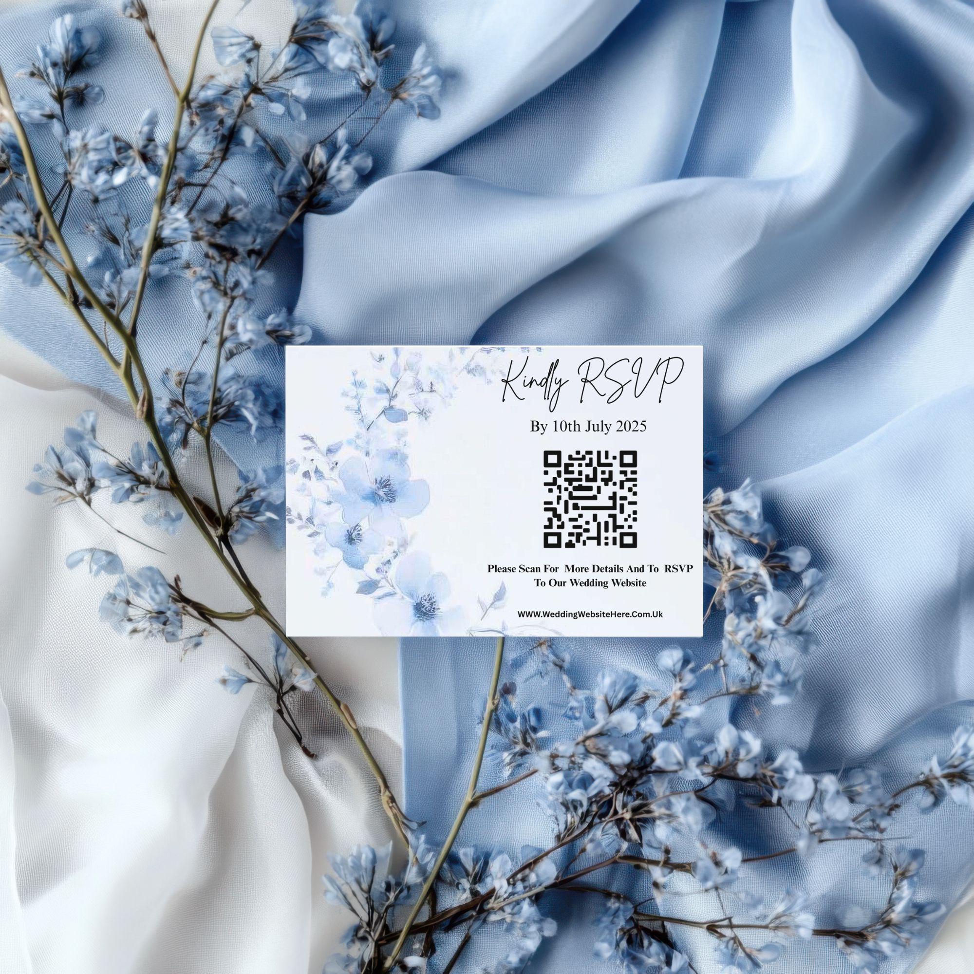Royal Blue Wedding Invitation Suite | Editable Floral Template With ...
