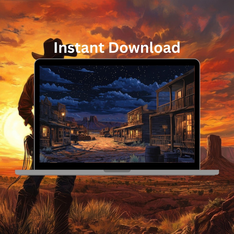 Western Wallpaper Digital Download | Rustic Western Aesthetic Desktop ...