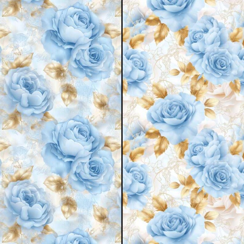 Baby Blue Flower Pattern Digital Paper | Seamless Floral Design for ...