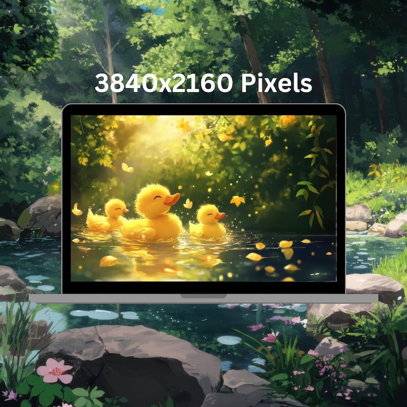 Cute Duck Desktop Wallpaper | Aesthetic Anime Desktop Background ...
