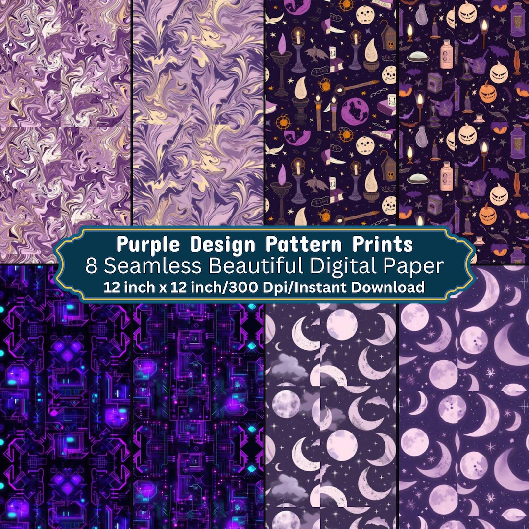 Purple Digital Paper Pack | Lavender Purple Background | Light & Dark ...