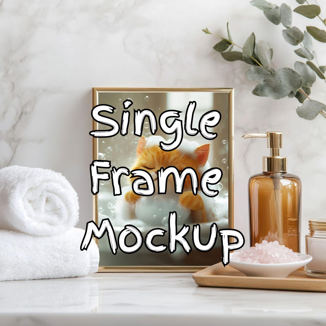 Modern Bathroom Picture Frame Mockup | Modern Vertical Wall Art Display ...