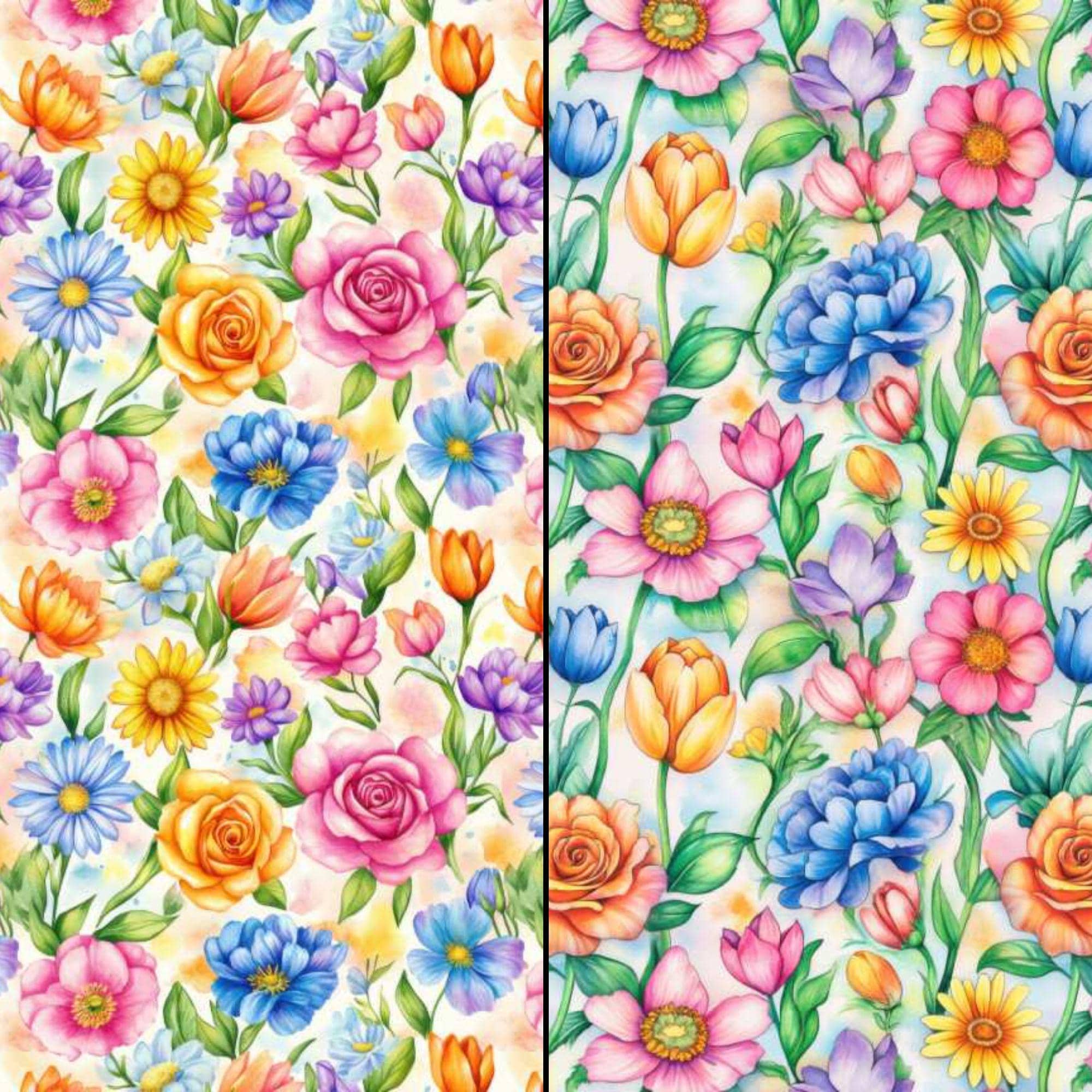 Colourful Flower Pattern Digital Paper | Seamless Floral Design for ...
