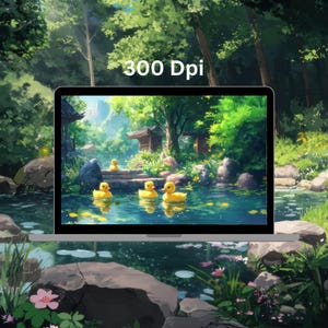 Cute Duck Desktop Wallpaper | Aesthetic Anime Desktop Background ...