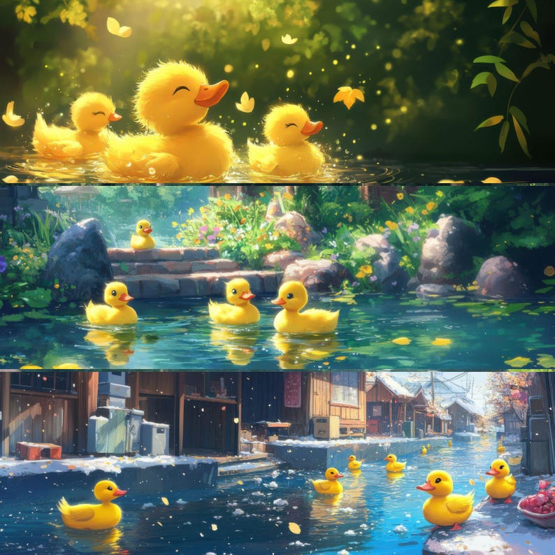 Cute Duck Desktop Wallpaper | Aesthetic Anime Desktop Background ...