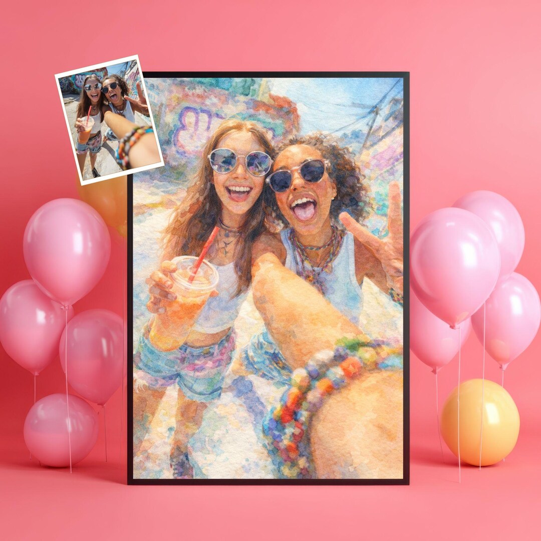 Custom Watercolor Portrait From Photo Personalized Family & Couple ...