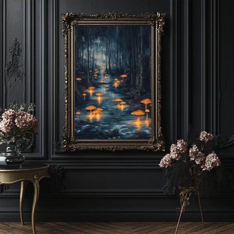 Gothic Lake Scenery Digital Art Print | Dark Academia Aesthetic Wall ...