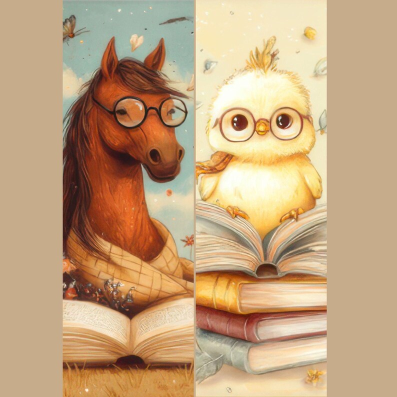 8 Farm Animal Bookmark Set | Printable Cow, Horse, Chicken & Sheep ...