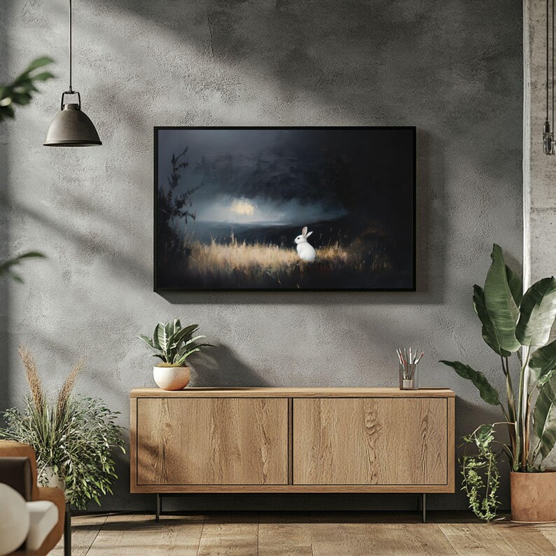 Gothic White Bunny Rabbit Art Print | White Bunny Cottagecore Poster ...
