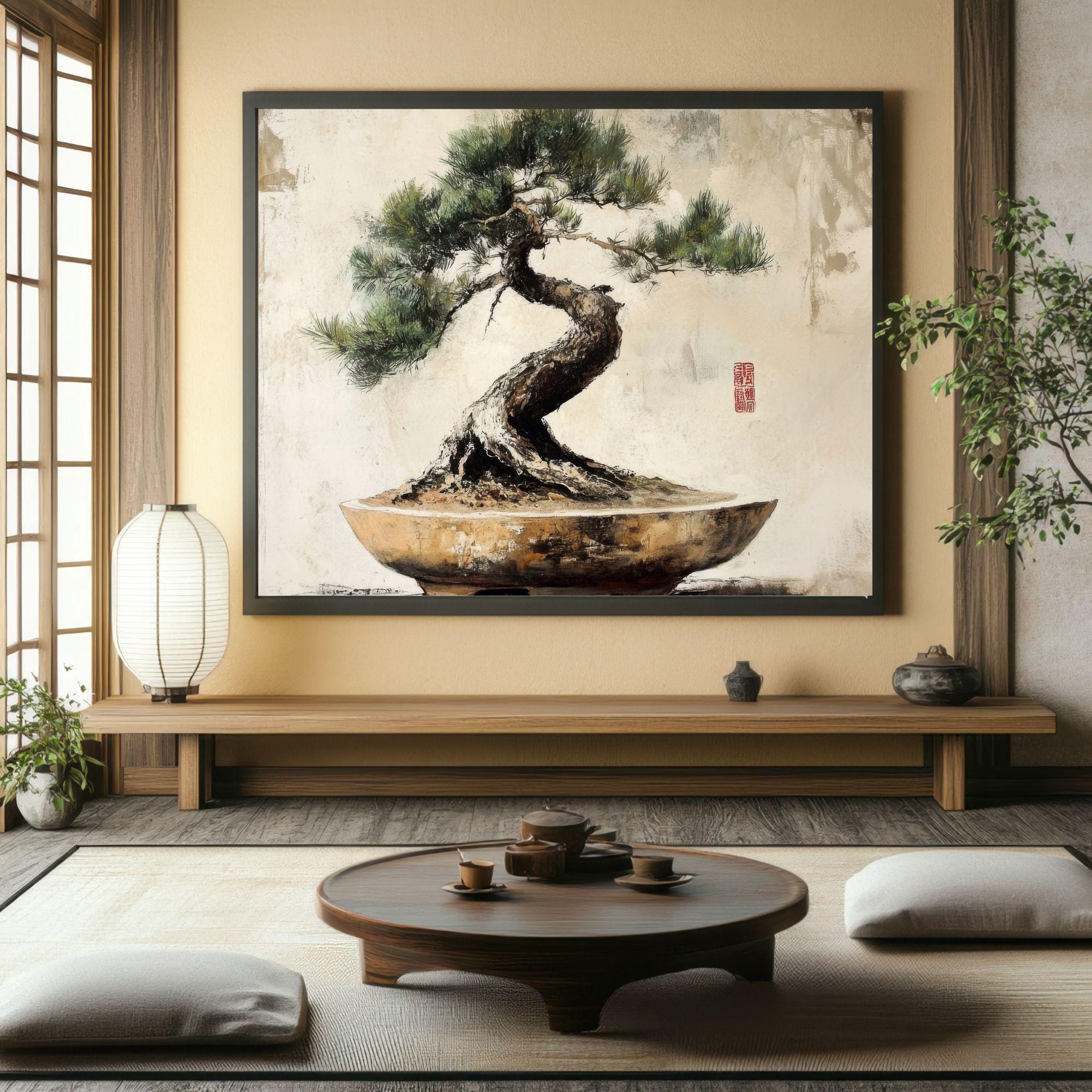Japanese Bonsai Tree Wall Art Decor | Bonsai Tree Digital Art for TV ...