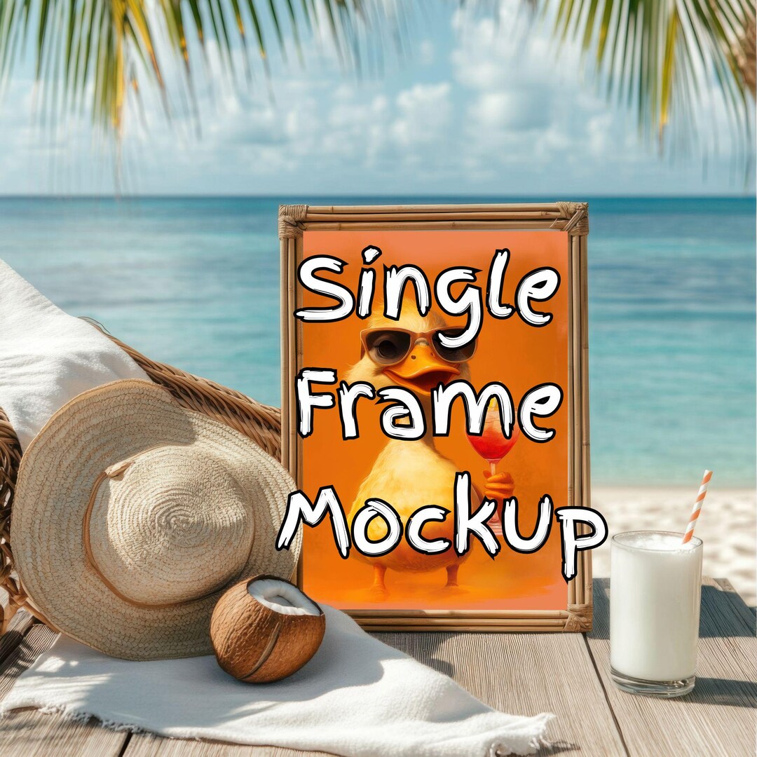 Italian Coastal Beach House Frame Mockup | Vertical Wooden Poster ...