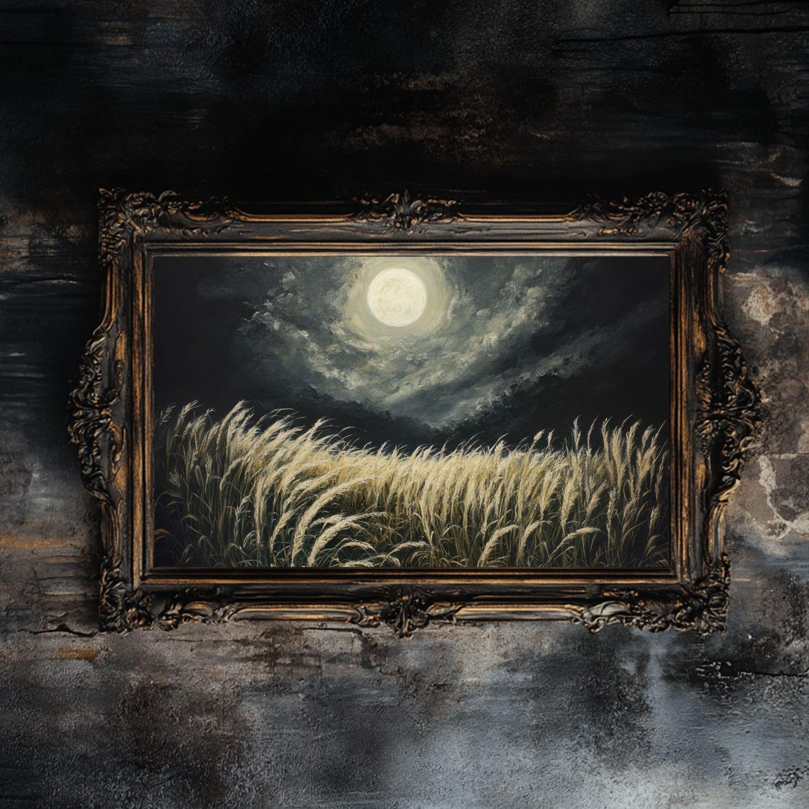 Moody Gothic Moon Digital Wall Art Artwork | Dark Academia Moon ...