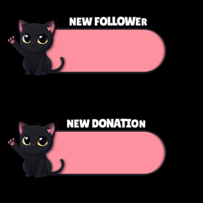 Animated Black Cat Twitch Alerts | Cute Stream Alert Pack for Twitch ...